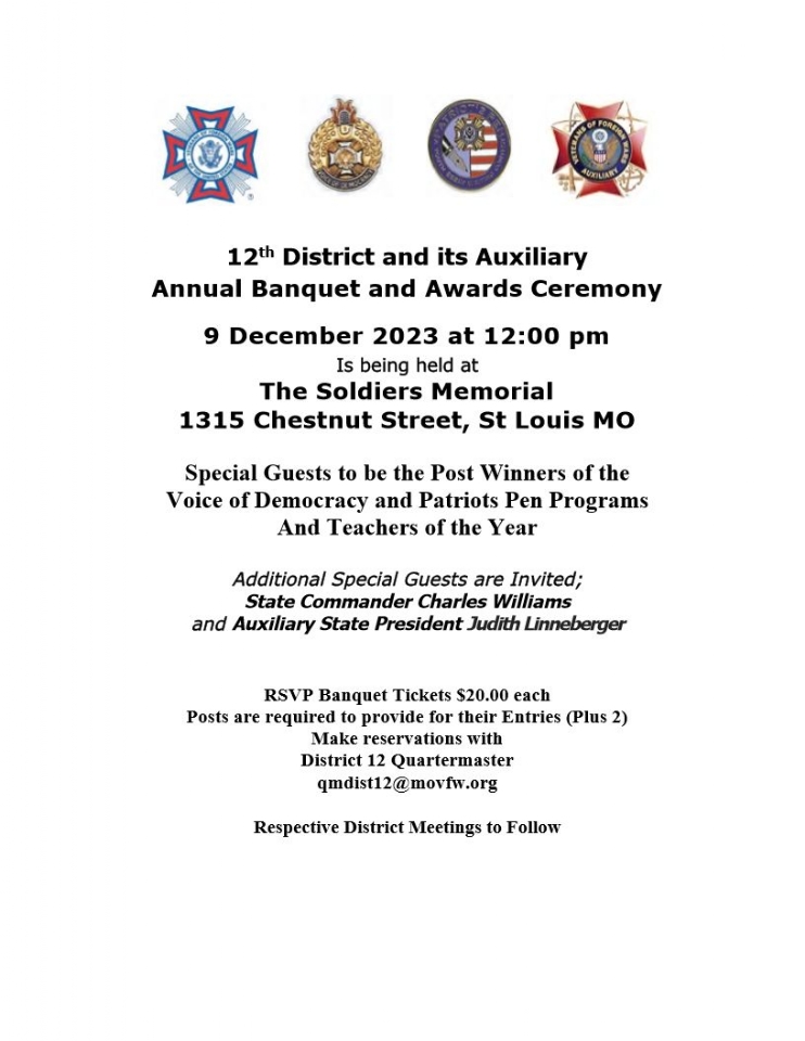 2023 VOD PP Awards Banquet - VFW MO - District 12